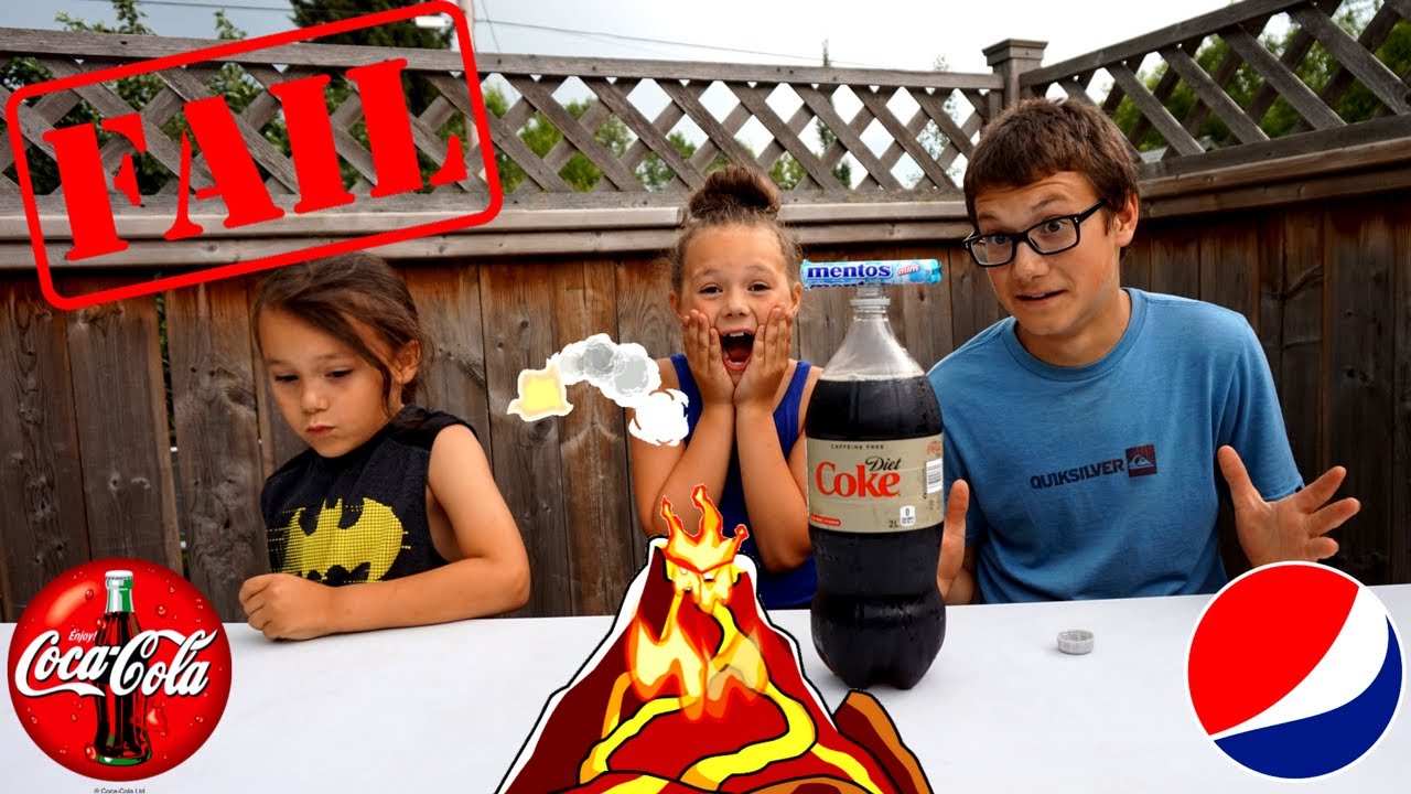 Coca Cola Vs Pepsi Challenge!! | COKE & MENTOS CHALLENGE FAIL!! - YouTube