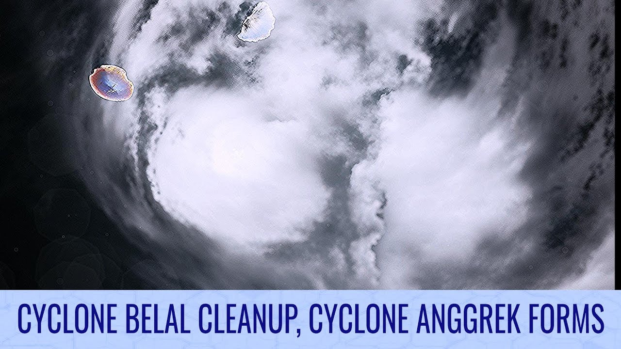Cyclone Belal still affecting Mauritius; Cyclone Anggrek forms further east - YouTube