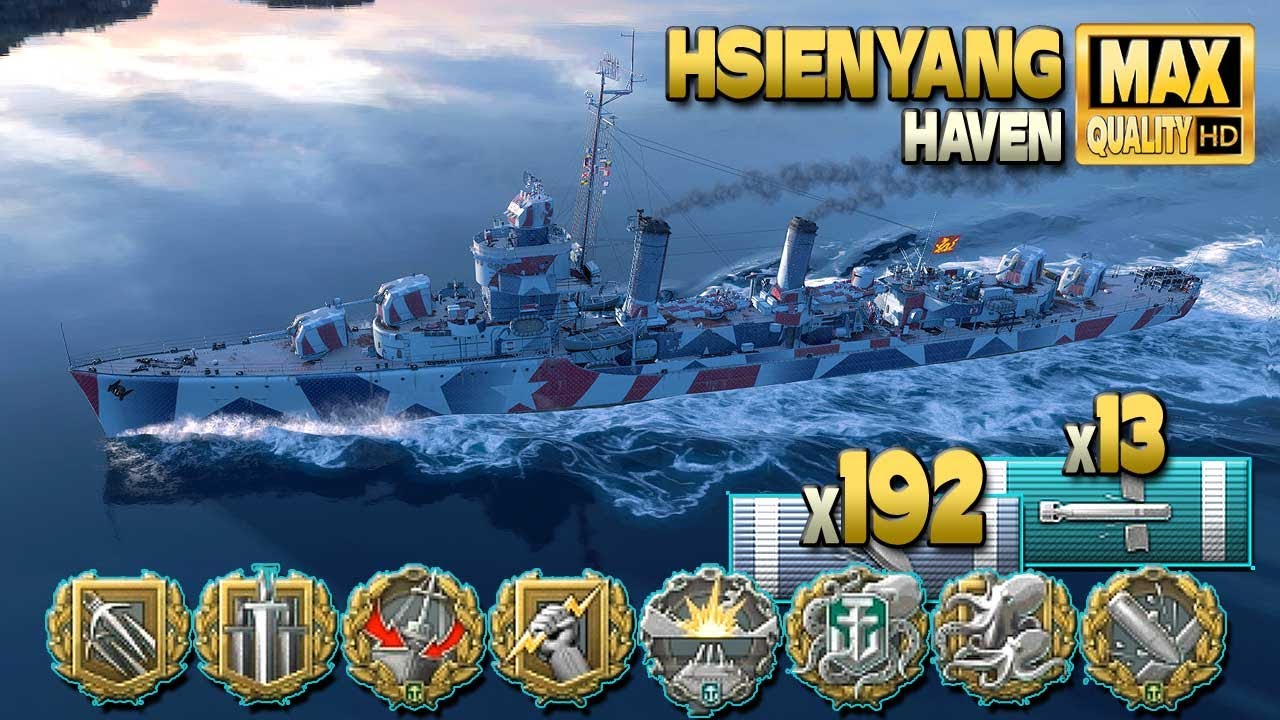 Destroyer Hsienyang: Good performance on map Haven - World of Warships ...