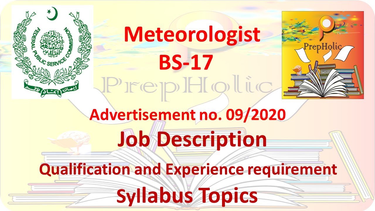 Meteorologist Syllabus-Job Description and requirements-(BS-17)-FPSC ...
