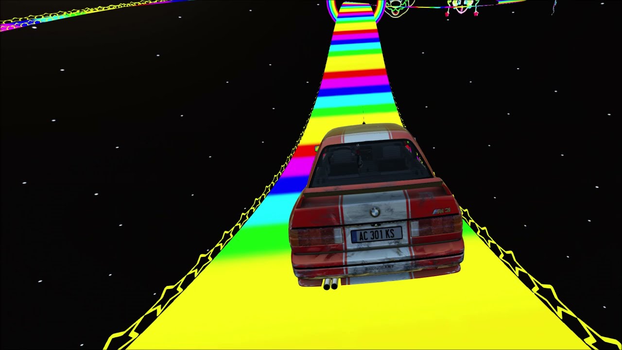 Mario Kart 64 Rainbow Road Assetto Corsa BMW M30 VR FP - YouTube