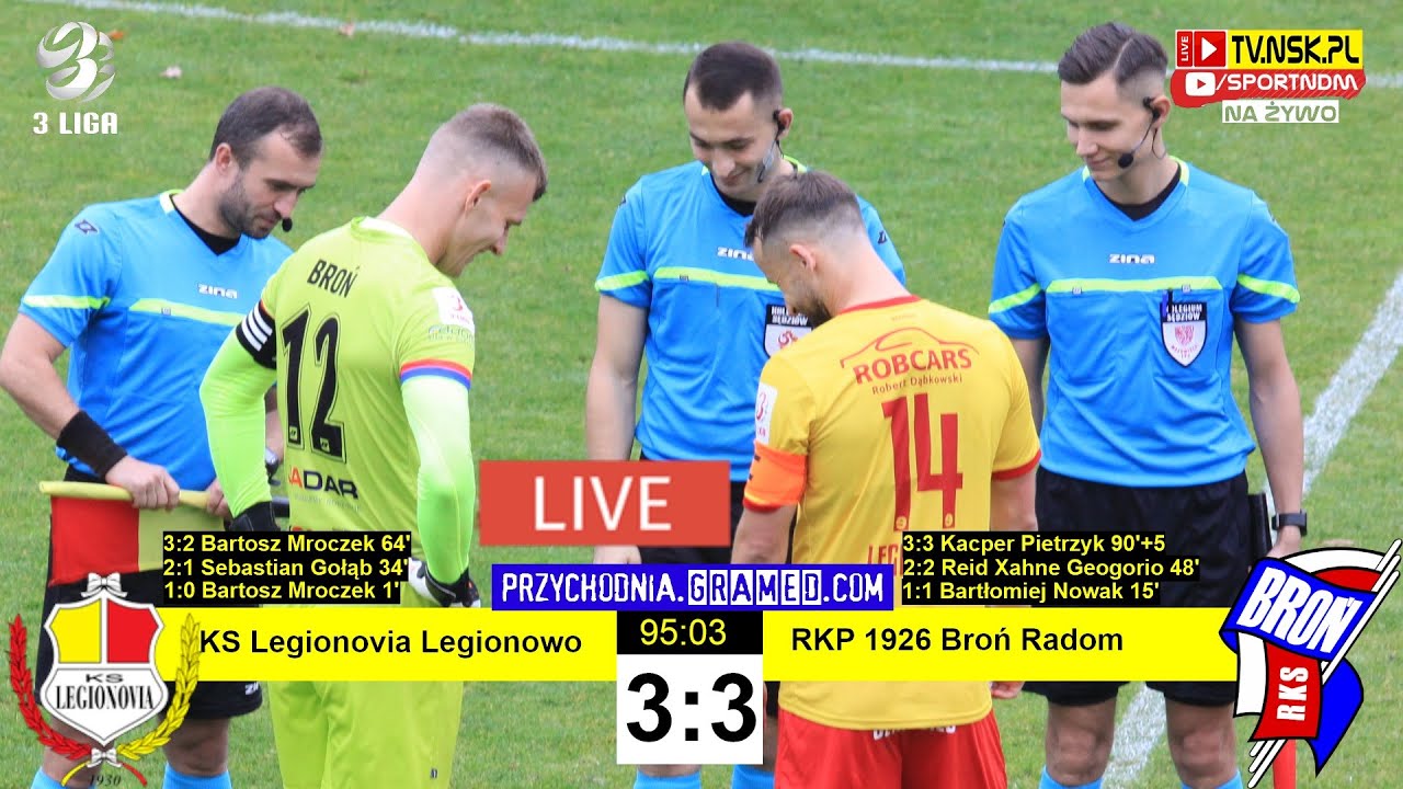 tv.nsk.pl [NA ŻYWO] KS Legionovia Legionowo - RKP 1926 Broń Radom 3:3 ...