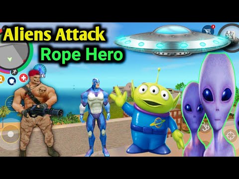 Rope Hero Vs Aliens👽🛸|| Rope hero vice town || New Update V5.9 || Rope ...