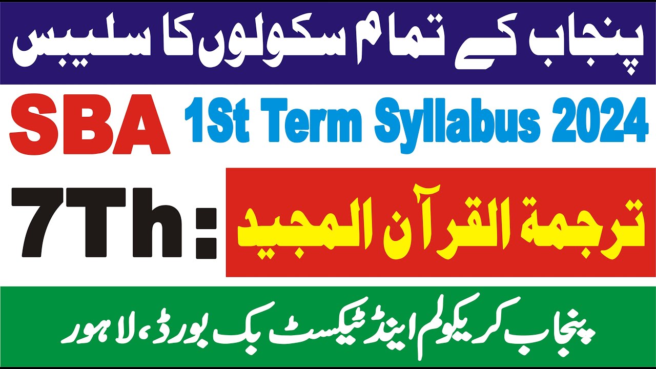7Th Class Syllabus 2024-25 | SBA 1St Term 7Th Class Syllabus | 7Th ...