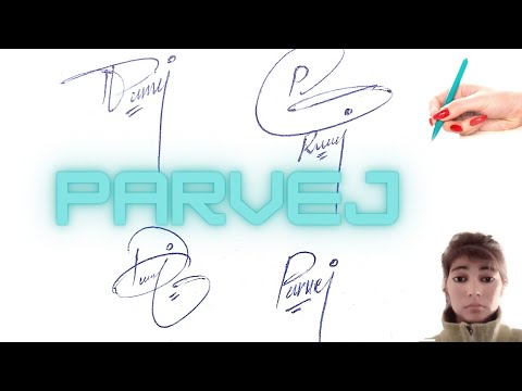 parvej name style#parvej name signature with arooj - YouTube