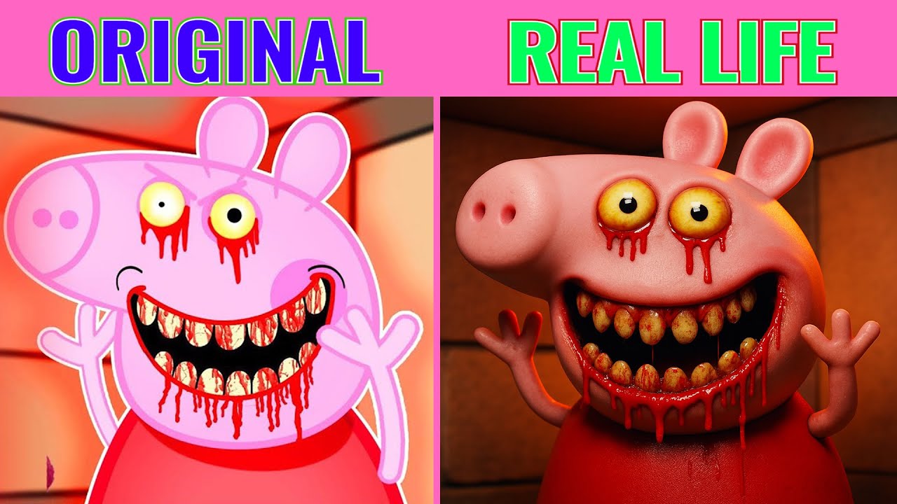 George Pig Turns Into a Zombie | Peppa Pig Original vs Real Life ...