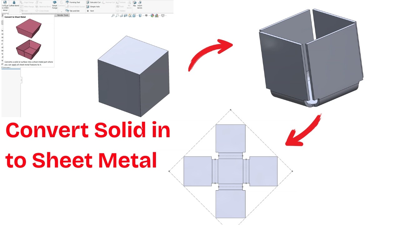 SolidWorks Convert to Sheet Metal Explained in 5 Minutes - YouTube