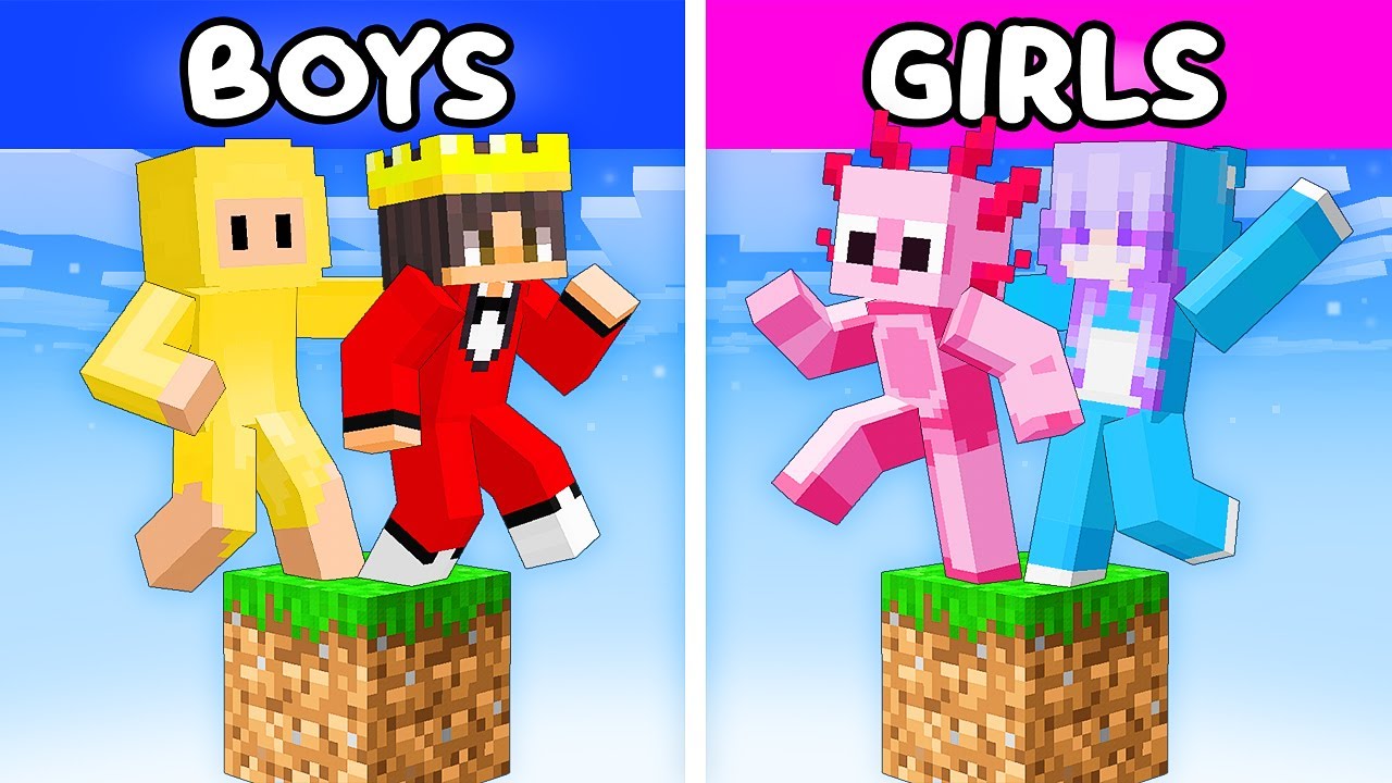 One BOYS Block vs One GIRLS Block in Minecraft! - YouTube