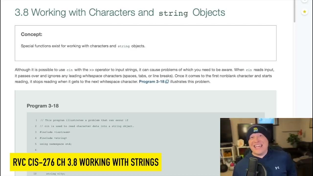 CIS 276 Ch 3 8 Working With Strings - YouTube