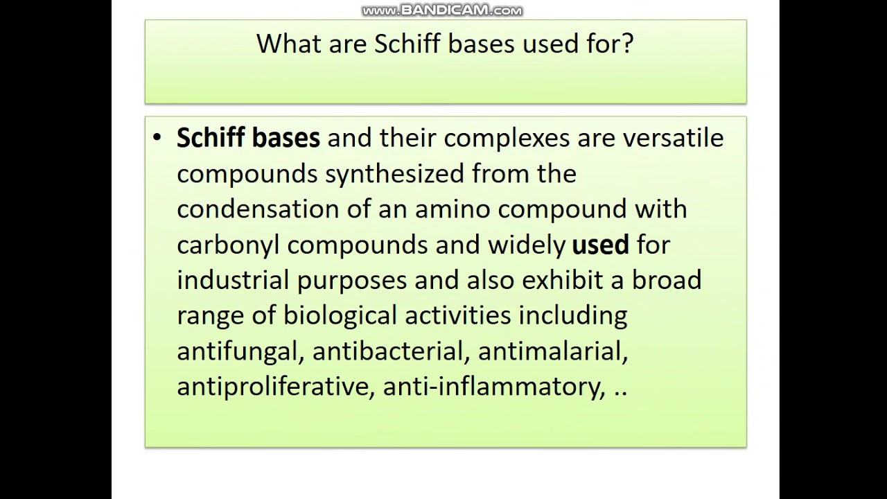 WHAT IS SCHIFF BASE PART -I - YouTube