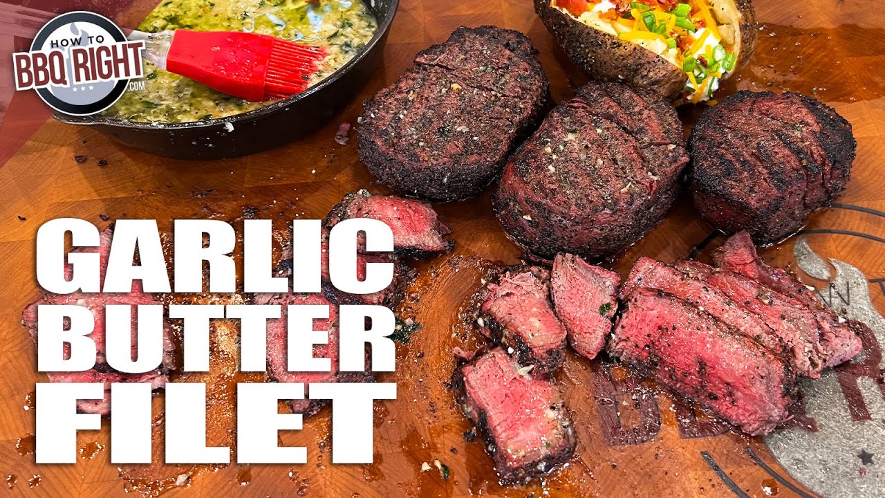 Filet Mignon Steaks GRILLED with a Reverse Sear and Basted with Garlic ...