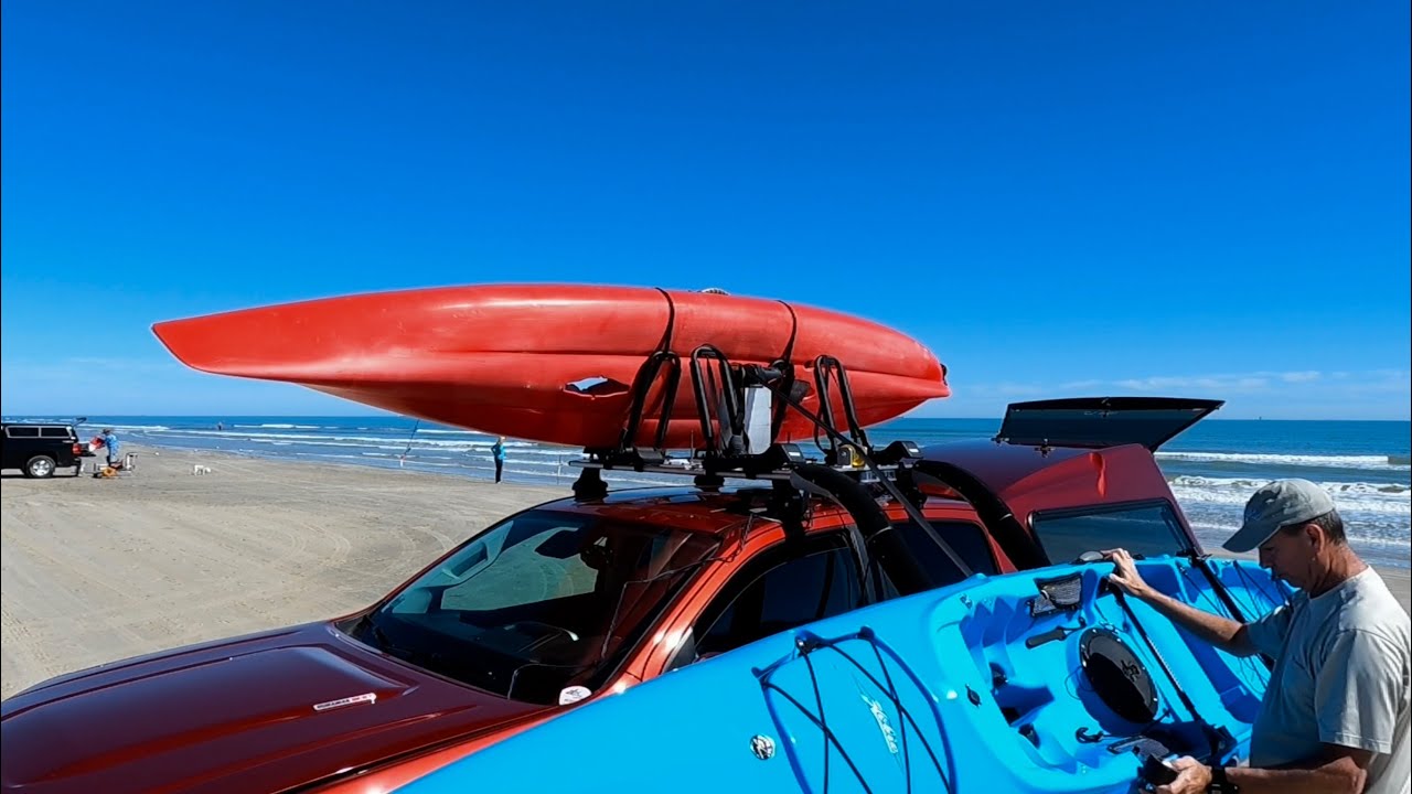 Folding electric winch Kayak rack - YouTube