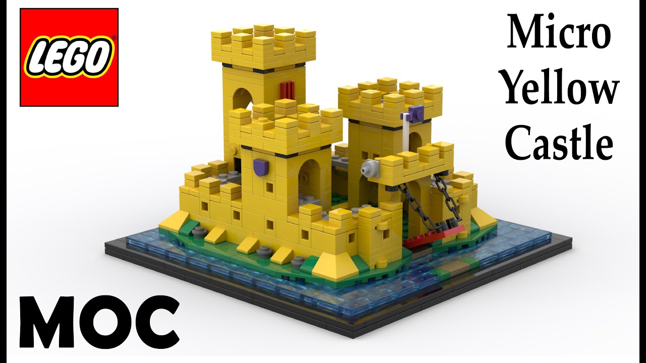 Lego MOC - Micro Yellow Castle - Digital Speed Build - YouTube
