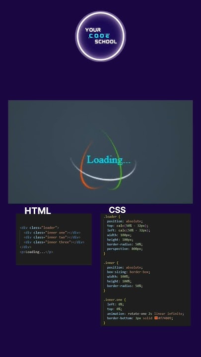 Page Loader using HTML & CSS 👨🏼‍💻🤩 | Your Code School #javascript #yourcodeschool - YouTube