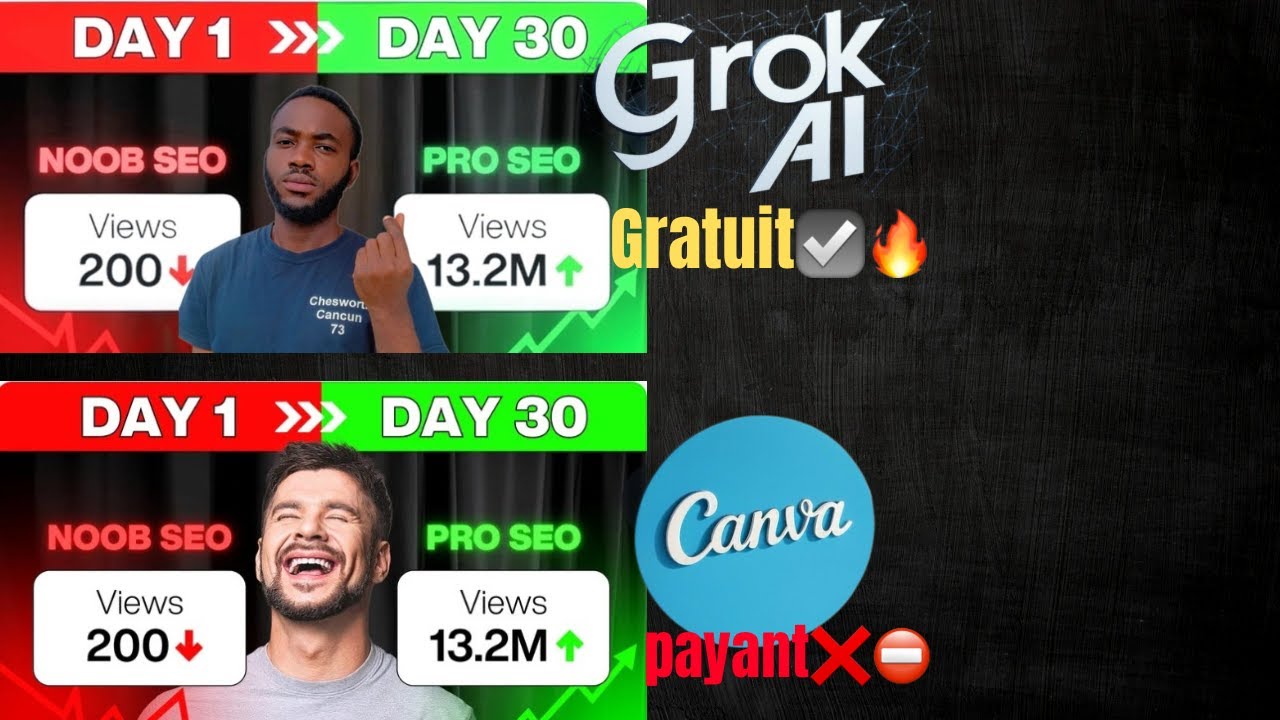 Comment faire des miniatures canva pro avec Grok ai #miniature #seo # ...