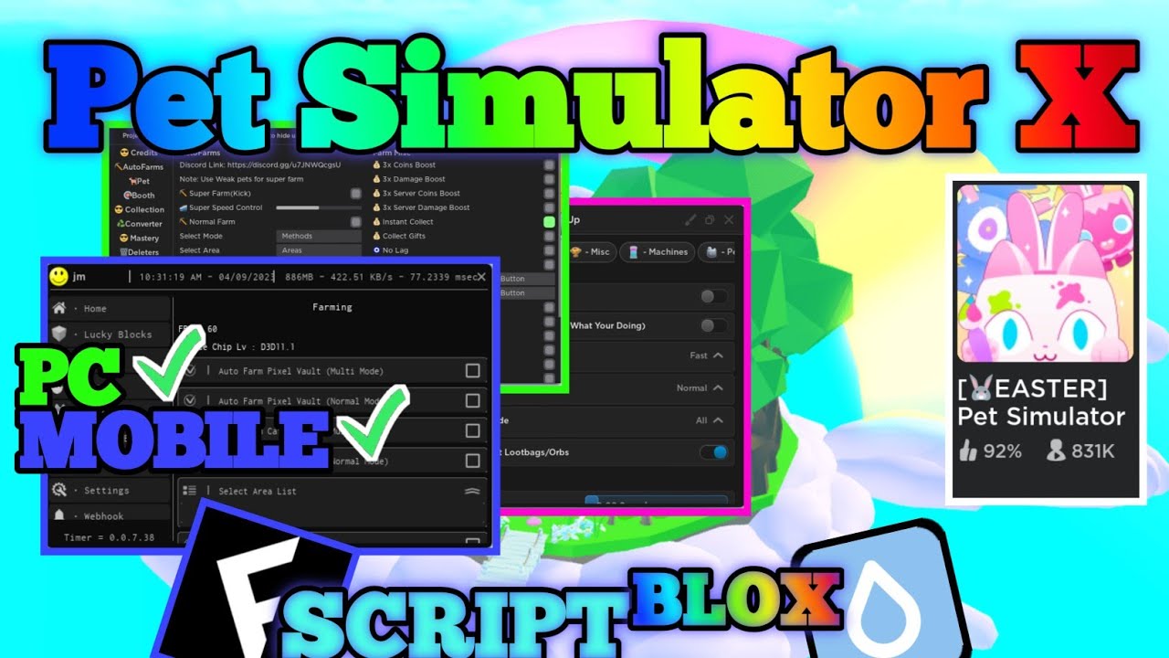 PET SIMULATOR X Script Mobile EASTER UPDATE | AUTO EASTER COIN | AUTO ...