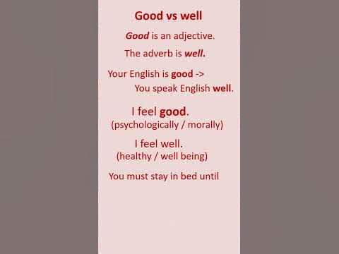 Good vs. Well | Understanding Good vs. Well - YouTube
