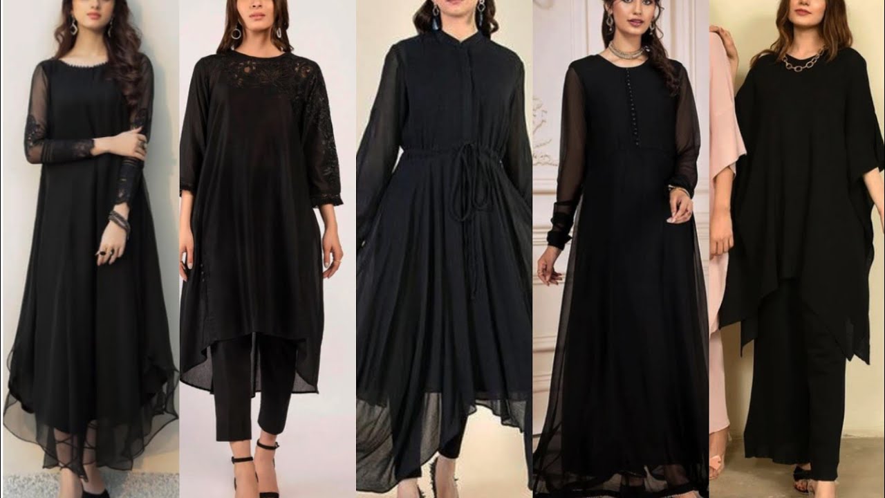 Stylish simple Black 🖤 Dress Design Idea s New Designing - YouTube