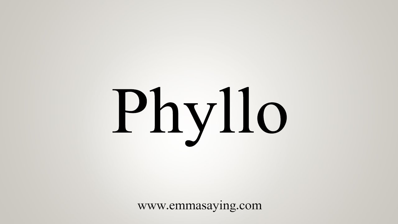 How To Say Phyllo - YouTube