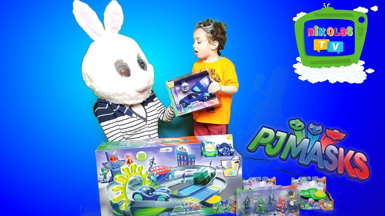 PJ MASKS Toys Cat Car And Gekko Mobile Ride On Cars Unboxing / Rival ...