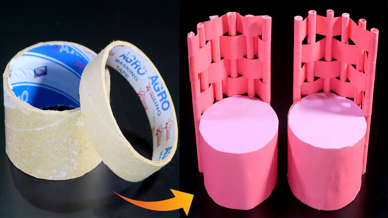 How to Make Paper Chair | DIY Tape Roll Craft Ideas - Very Easy - YouTube