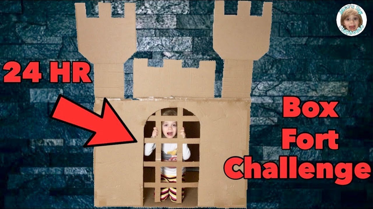 24 Hour Castle Box Fort Challenge Hacker Video Lock Down Locked In All ...