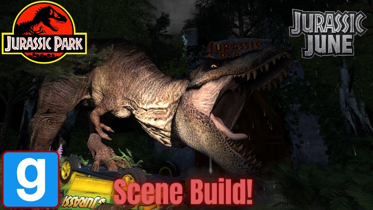 Jurassic Park Tyrannosaurus Rex Attack! (Gmod Jurassic June Scene Build ...
