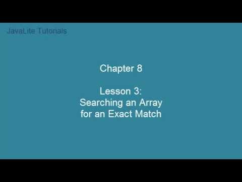 Chapter 8 (Lesson 3: Searching an Array for an exact match) - YouTube