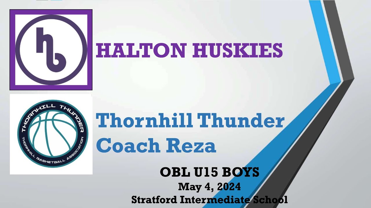TBA Thunder U15 Coach Reza vs Halton Huskies 4K - YouTube