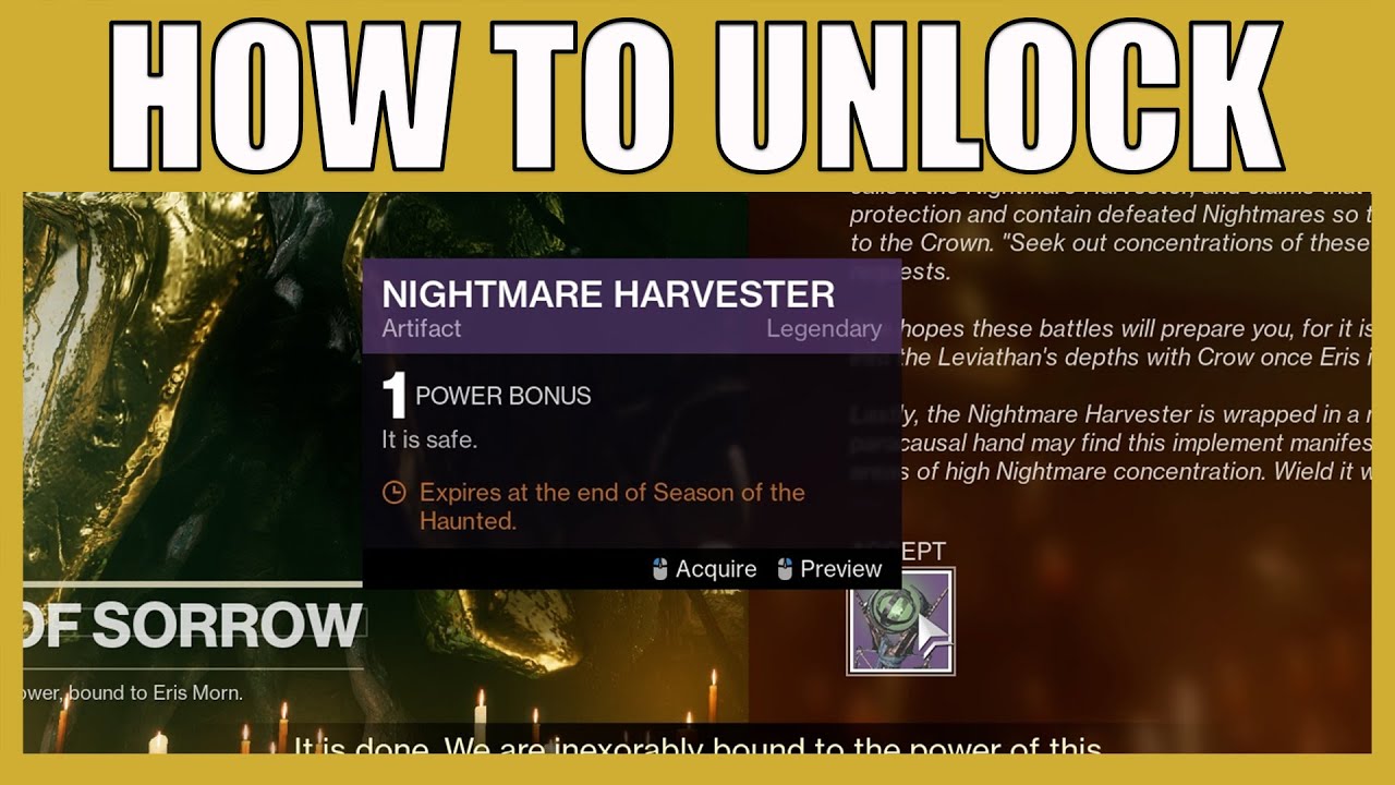 How To Unlock The Seasonal Artifact Nightmare Harvester For Season Of ...