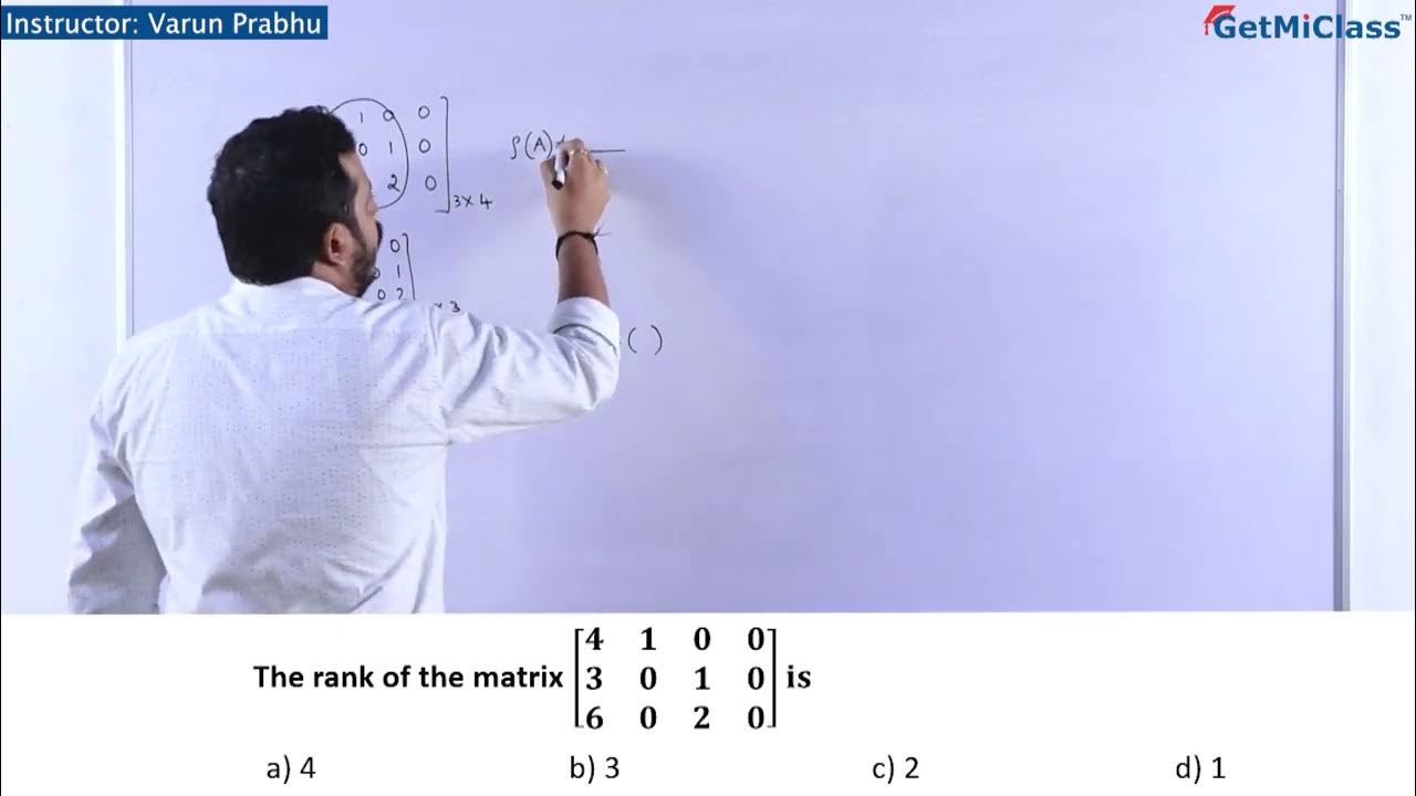 Linear Algebra Matrix Rank JEE 12th Mathematics Determinants - YouTube