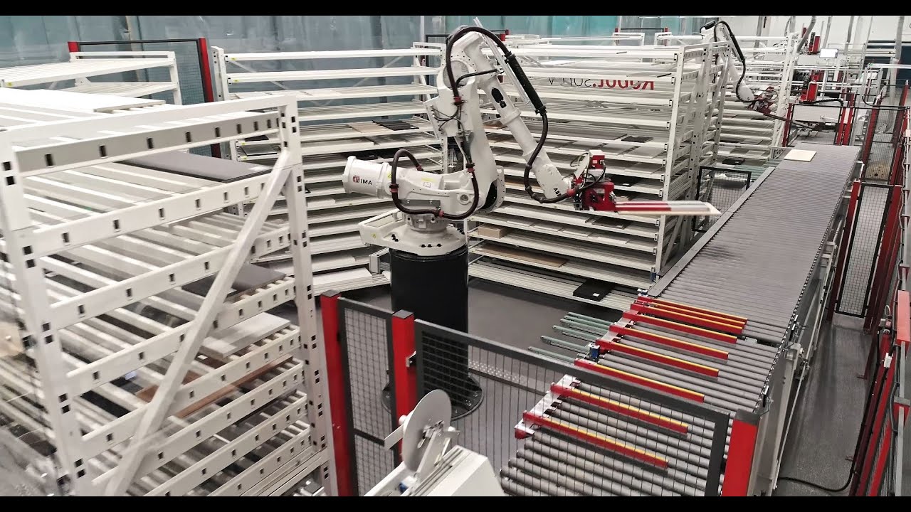 IMA Schelling Group | Flexible drilling and dowelling line with robot ...