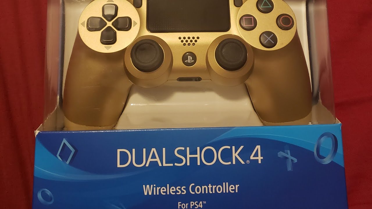 Gold PS4 wireless Dualshock controller unboxing. - YouTube