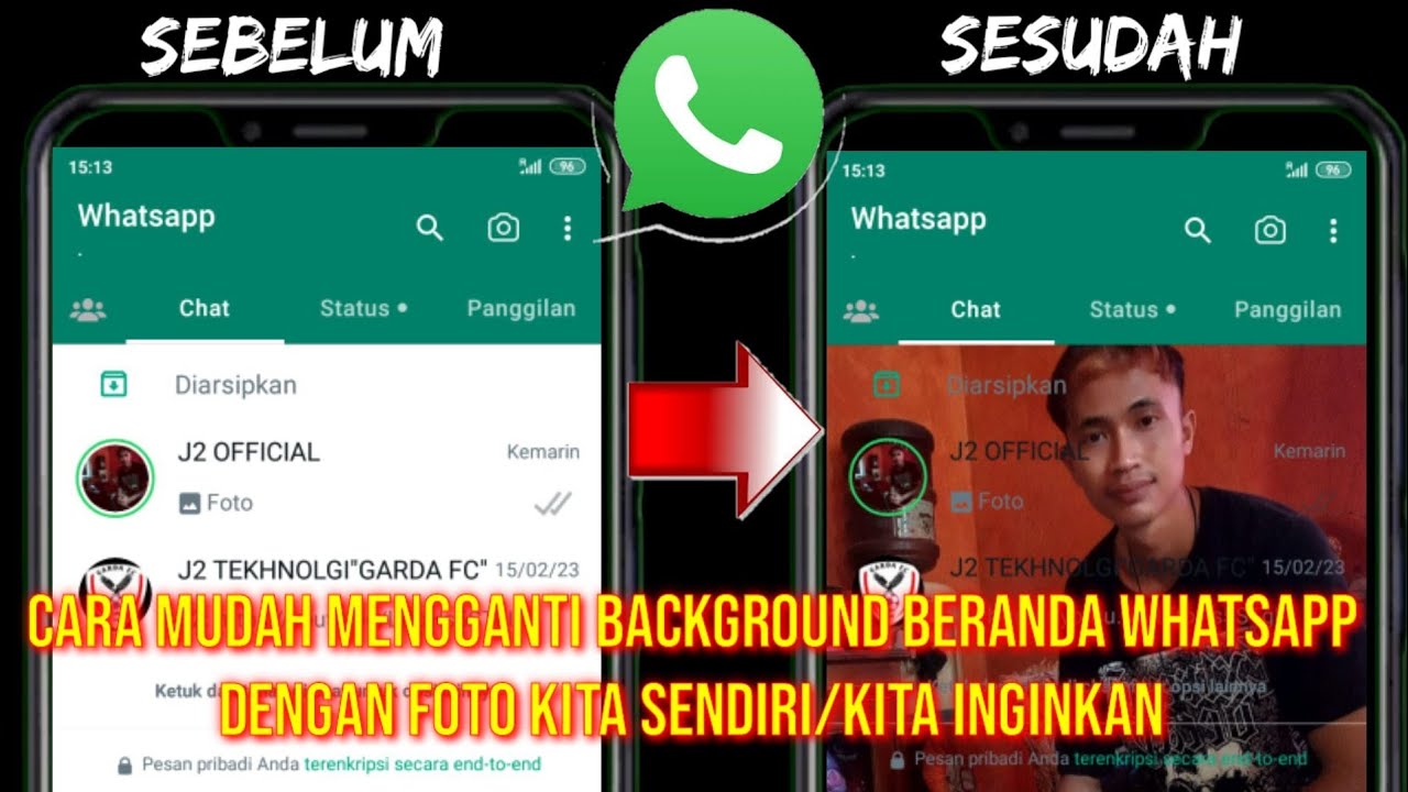 CARA MENGGANTI BACKGROUND BERANDA WHATSAPP DENGAN FOTO SENDIRI - YouTube