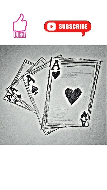 Cards drawing ideas for beginners | How to draw a stack of cards easy ...