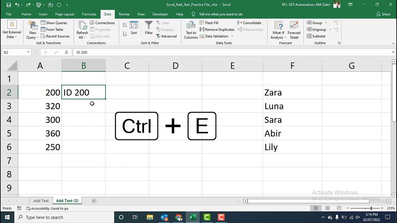 How To Add Text Beginning in Cell Value - YouTube