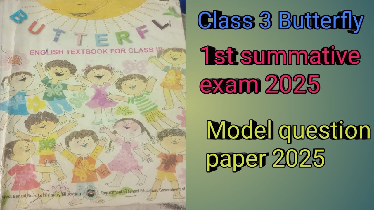 Class 3 ll Butterfly//English// 1st summative exam //model question ...