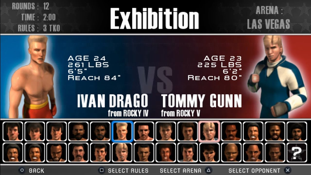 Ivan Drago VS Tommy Gunn| Rocky Balboa (PSP/2007) PPSSPP Longplay All Characters Unlocked 4K [6 ...