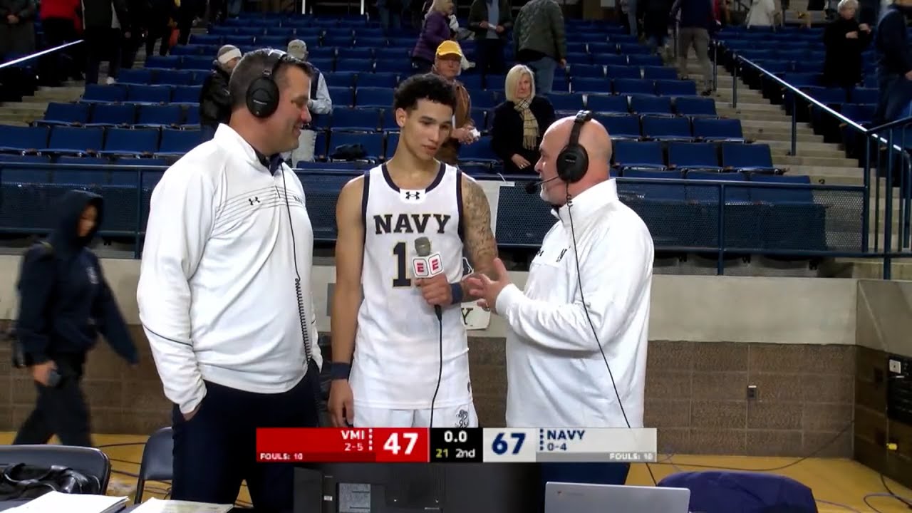 Navy Men's Basketball Postgame Interview: Donovan Draper vs. VMI - YouTube