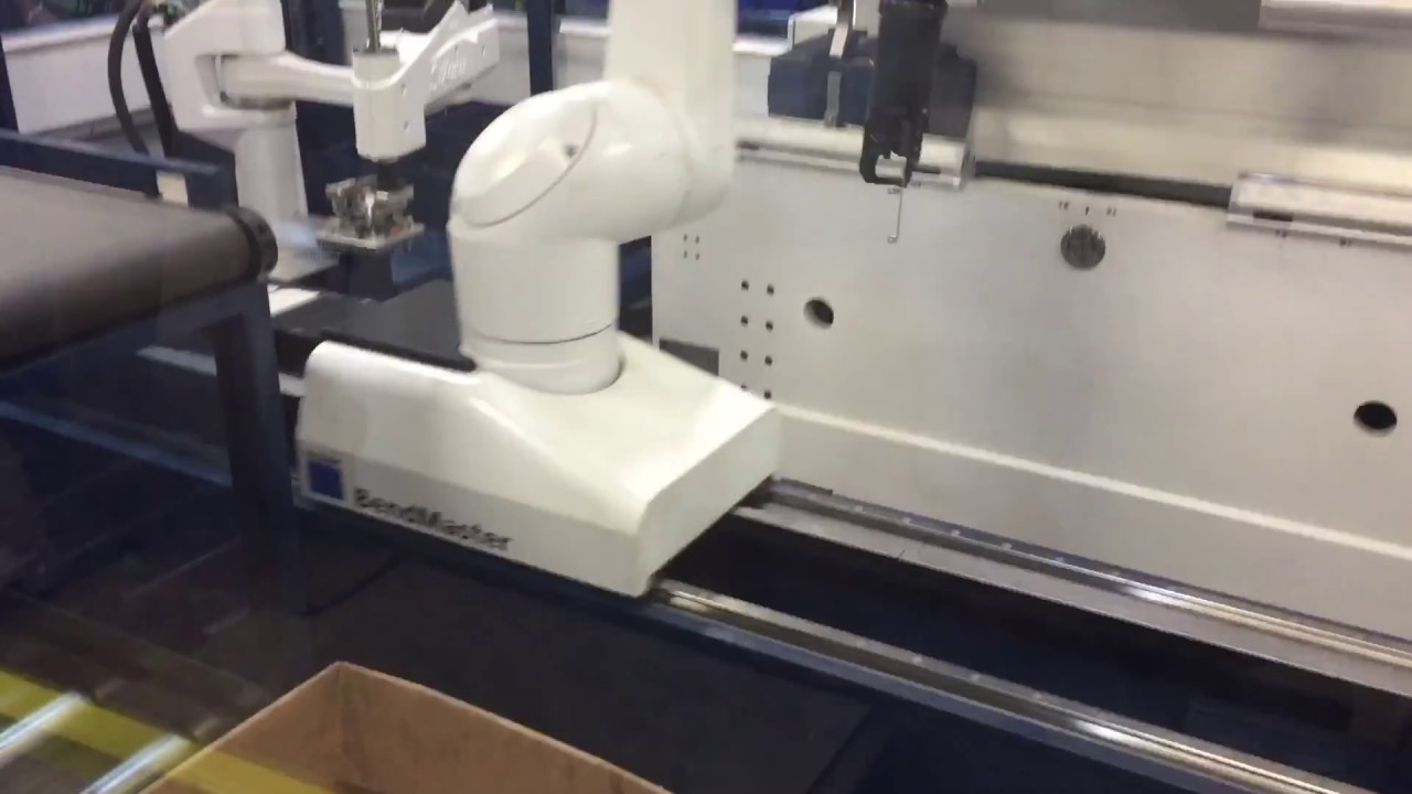Trumpf 7000 Bend Cell - Bending a small 2-bend part - YouTube