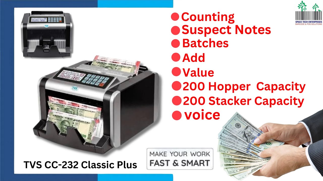 TVSE 232 Classic Plus+ Note Counting Machine | Full Demo: Add, Batch ...