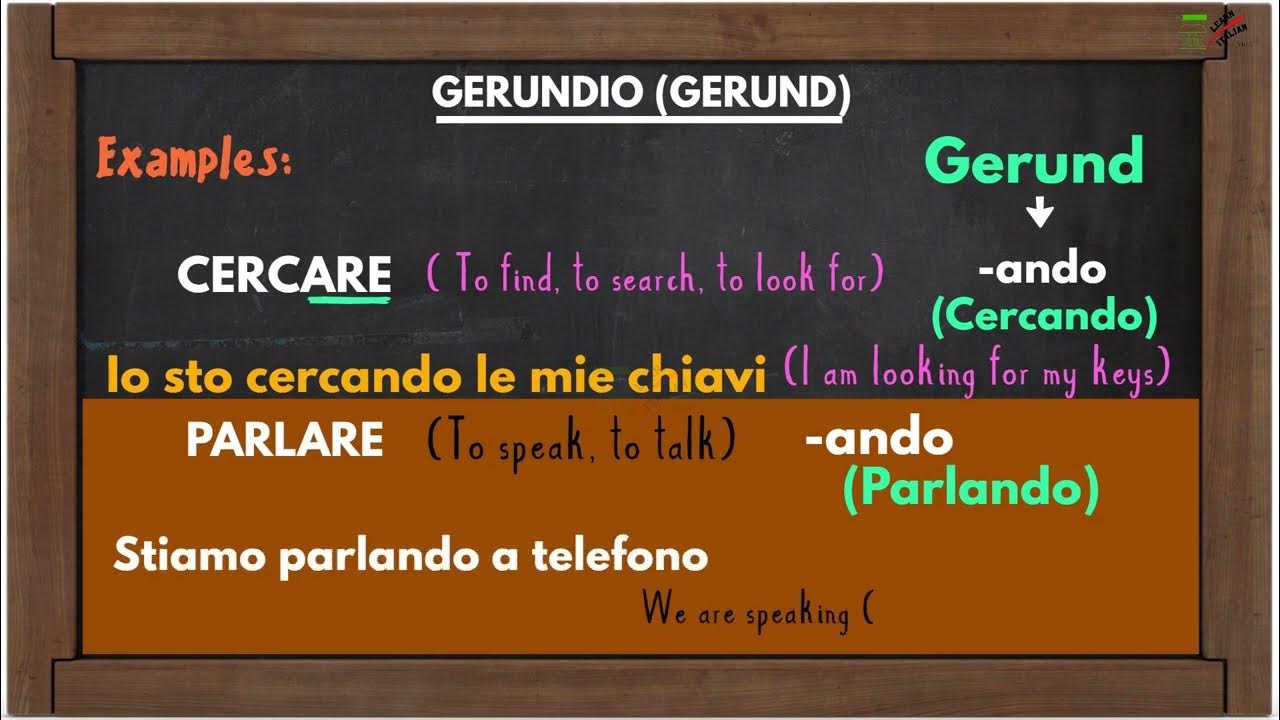 LEARN ITALIAN PRESENT CONTINUOUS TENSE | Gerunds | Learn how to speak ...