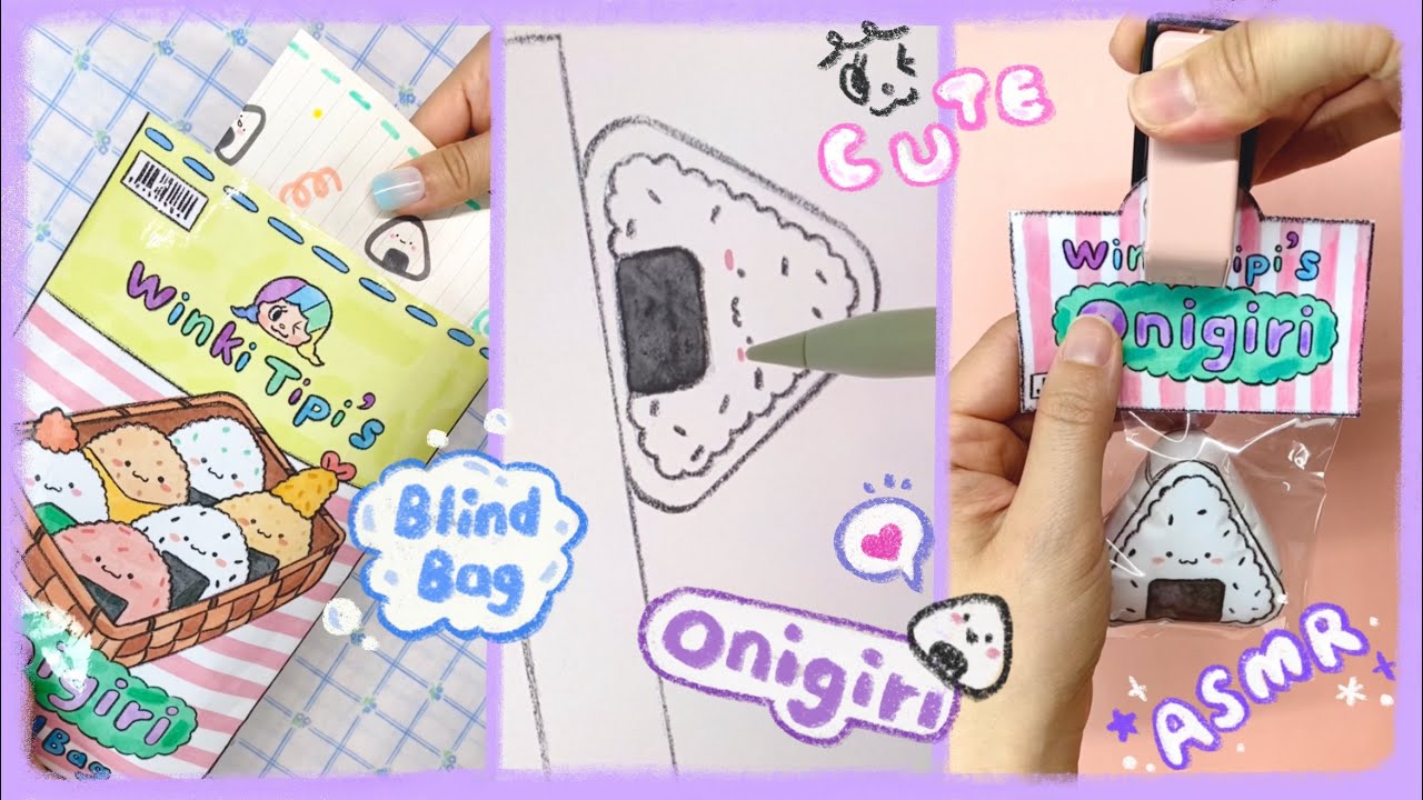 ☁️Blind Bag | PaperDIY🫧Cute Onigiri LunchBox Squishy Easy Tutorial | ASMR | 귀여운 음식 블라인드백 만들기 ...