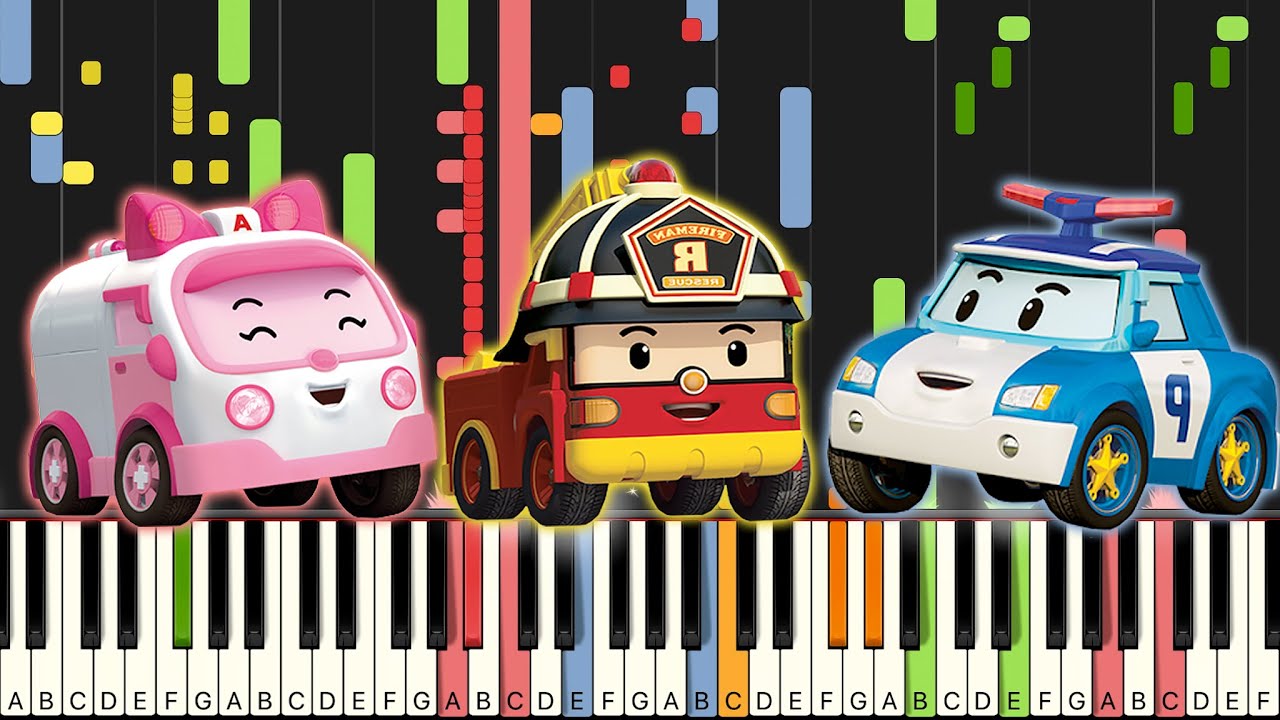 IMPOSSIBLE REMIX Robocar Poli OST Theme Song Piano Tutorial - YouTube