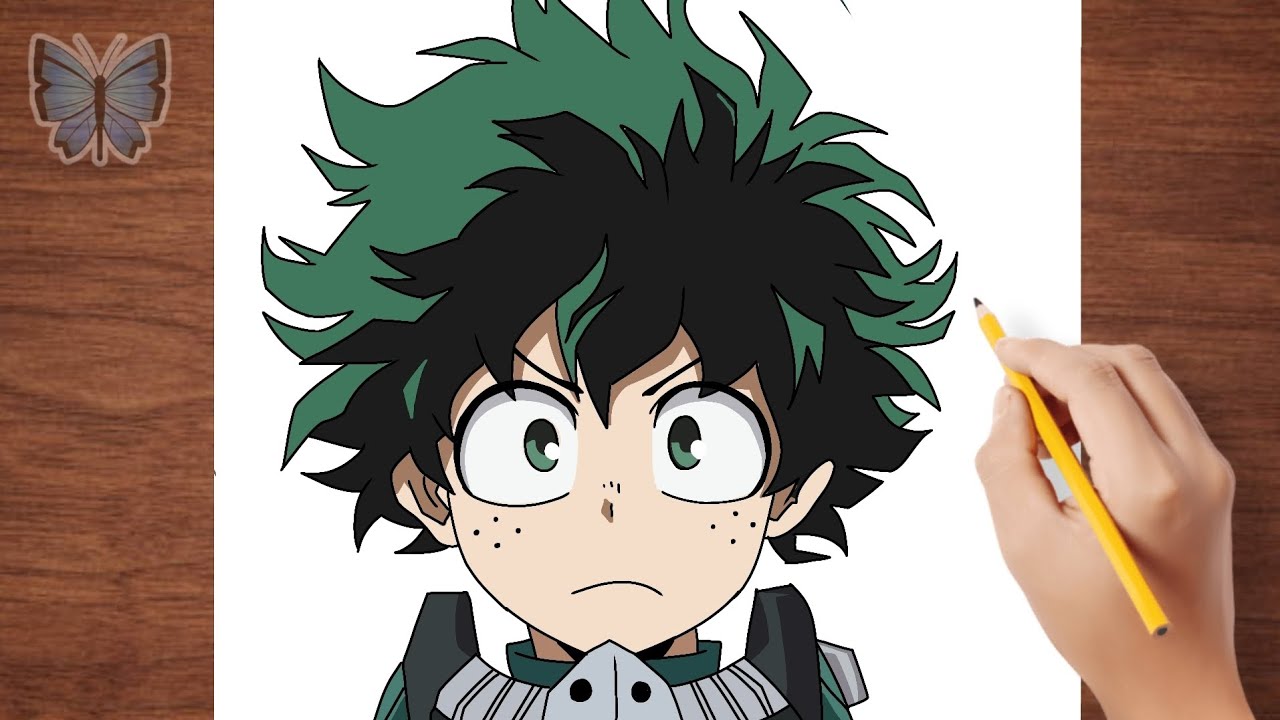 How to Draw Deku from My Hero Academia With Simple Steps Easy Drawing ...
