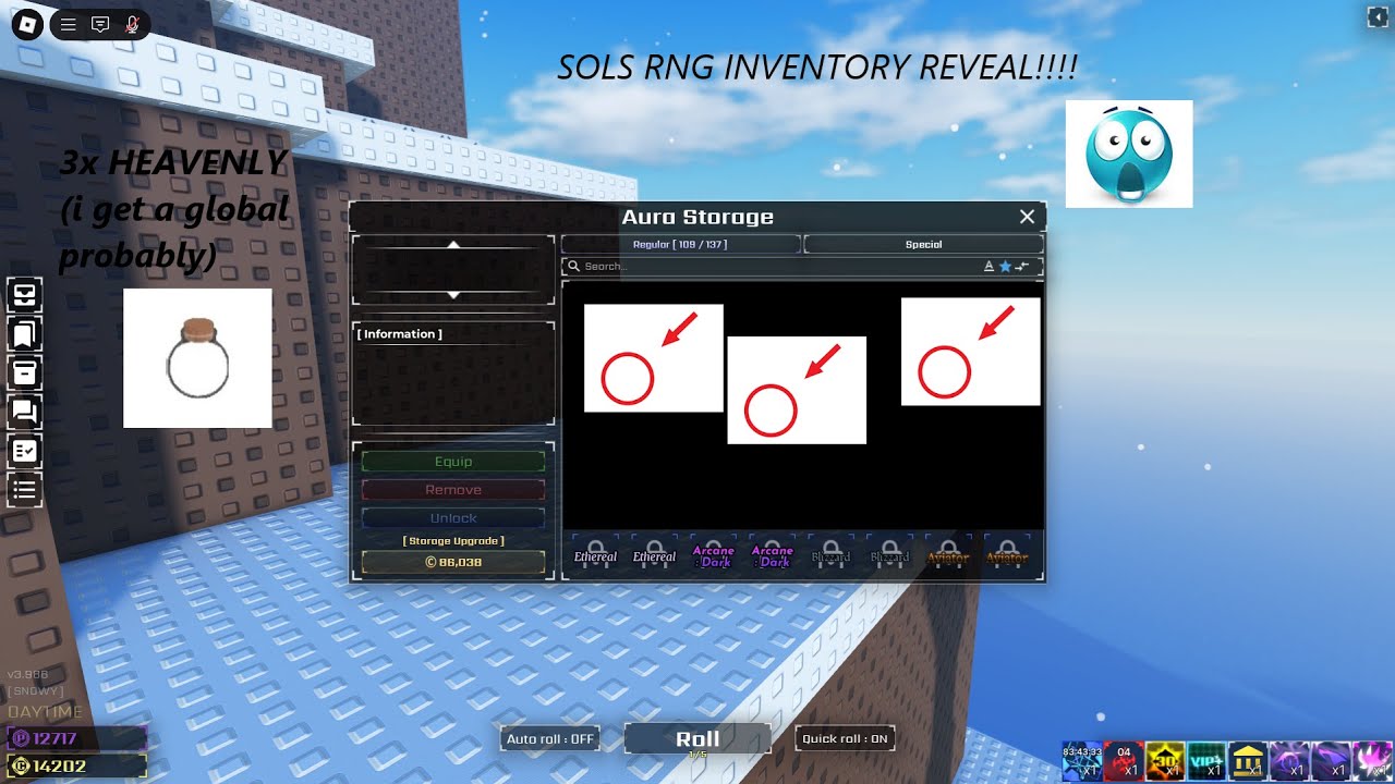 POPPING HEAVENLIES AND REVEALING MY INVENTORY!!! | sols rng roblox ...