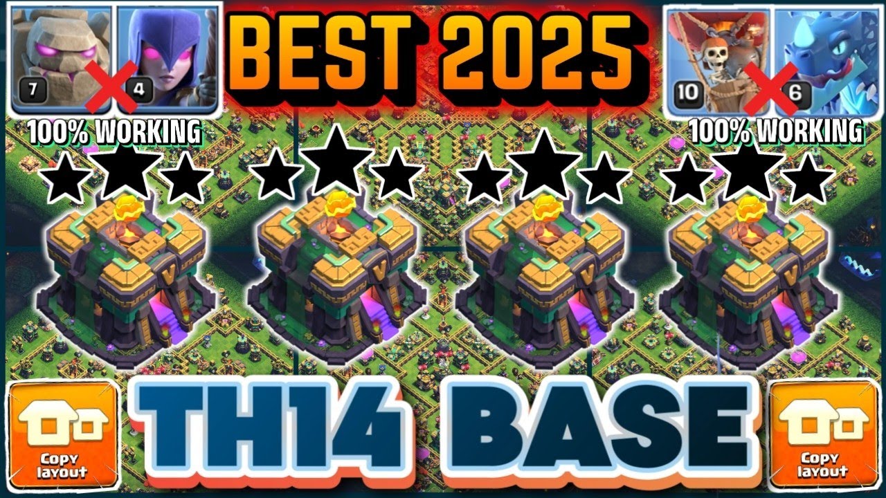 TOP-10 STRONG TH14 FARM BASE WITH LINK + REPLAY || ANTI LOOT TH14 BASE ...