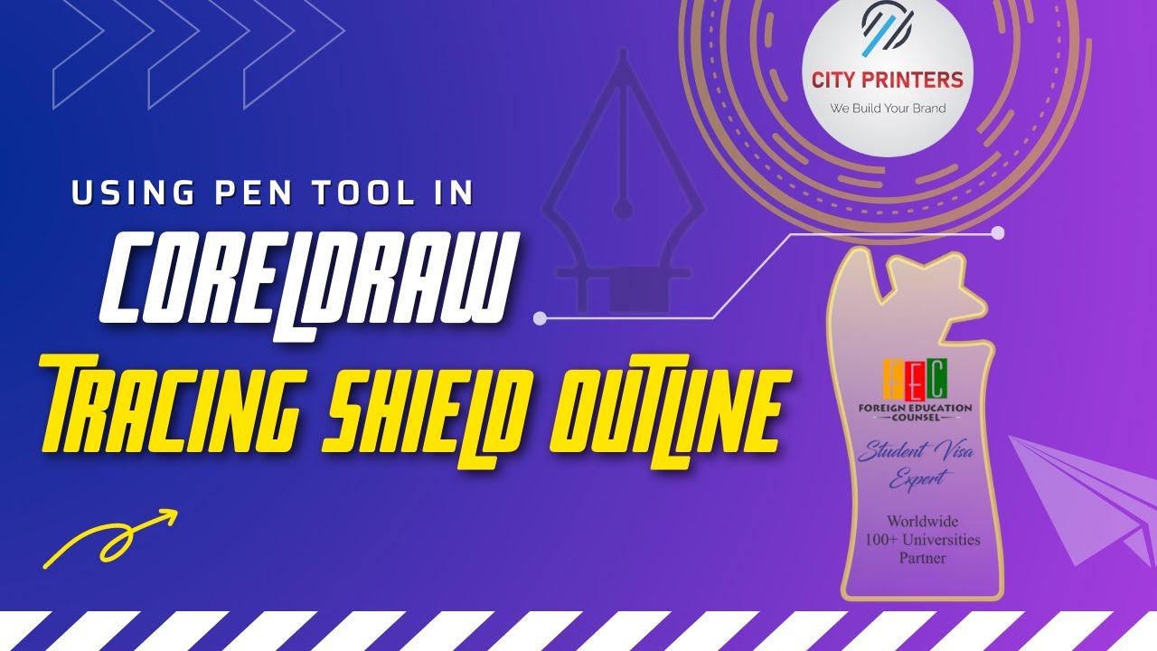 Using Pen Tool in CorelDraw & Tracing Shield Outline - YouTube