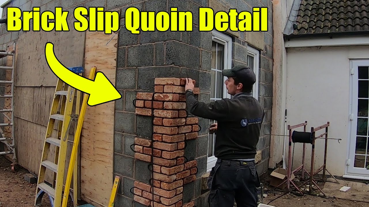My First Time Using Brick Slips - Brick Slip Quoin Detail #bricklaying ...