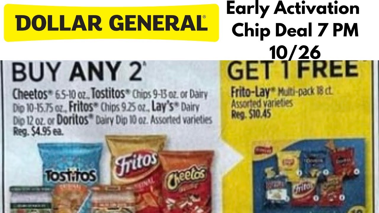 Dollar General 10/26 Early Activation Chip Deal 7 PM - YouTube